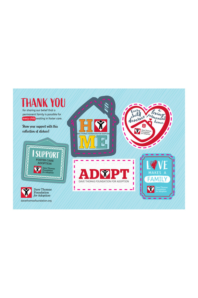 Adoption Sticker Sheet – Dave Thomas Foundation for Adoption Store